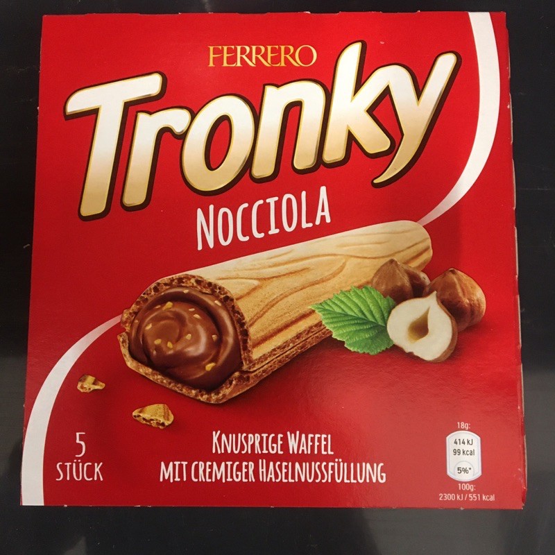 Ferrero Tronky Nocciola Hazelnut Chocolate Wafer Filling 90 Grams ... Ferrero Tronky Nocciola Hazelnut Chocolate Wafer Filling 90 Grams ...