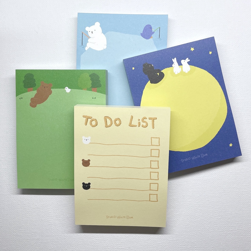 [Bear Bros] Cute Korean Design Rectangular Notepad Memo | Shopee Malaysia