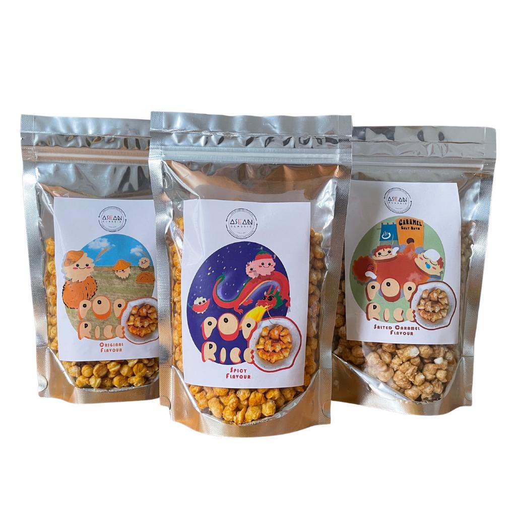 Crispy Pop Rice Snack | Poprice | Original, Salted Caramel, Spicy | 爆米花 ...