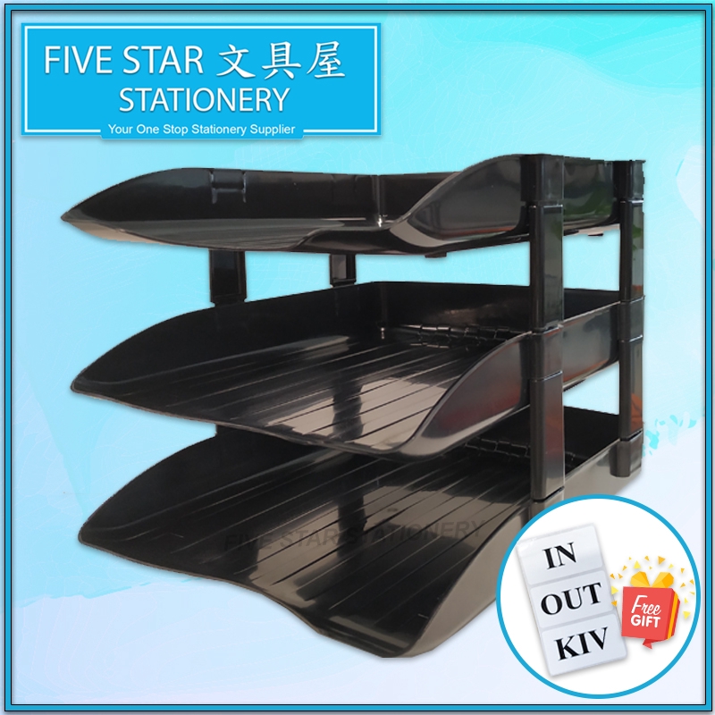 fivestar2u 3 Tier Document Tray Plastic Tray Document Filing Storage ...
