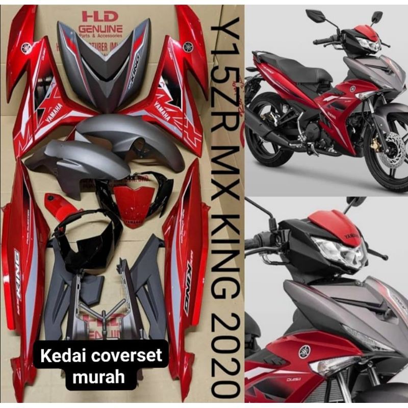 Y15ZR V1 V2 MX KING 2020 MERAH COVER SET BODY COVER MERAH SIAP STICKER ...