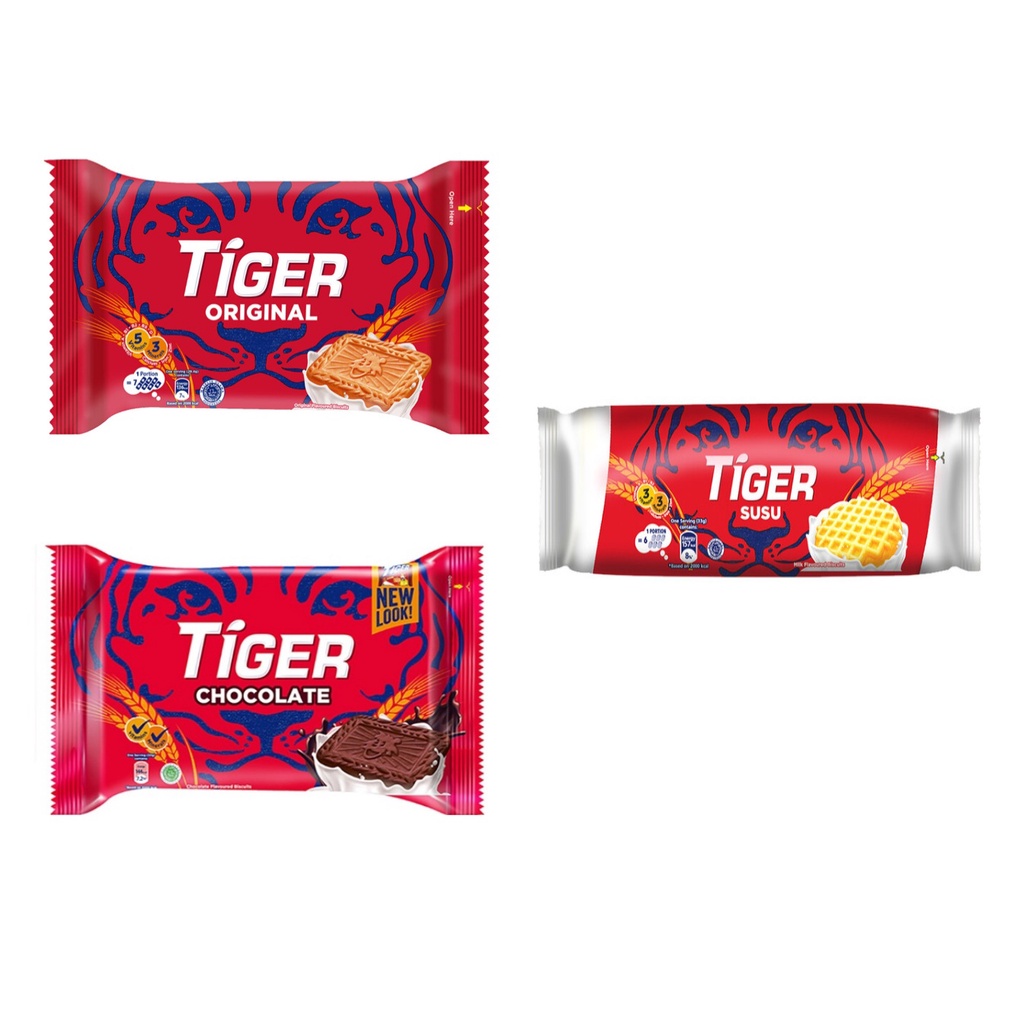 Tiger Biscuits (Original 58.8g / Chocolate 58.8g / Susu 75g) | Shopee ...
