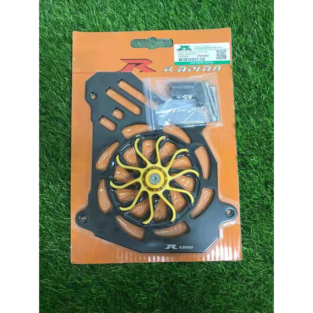 Rapido Yamaha NMAX 150 Radiator Cover Fan Design - (Black/Gold ...