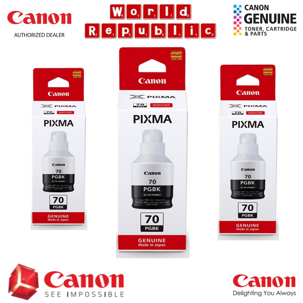 Canon GI-70 Bottle Ink Black Cyan Magenta Yellow (Original) GI70 GI 70 ...