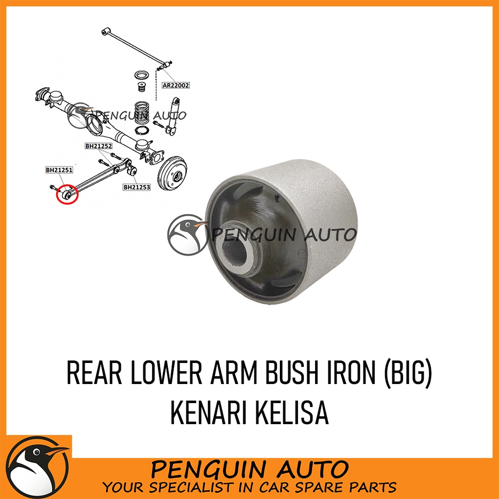 PERODUA KENARI KELISA REAR SUSPENSION LOWER ARM BUSH IRON BIG 48725 ...