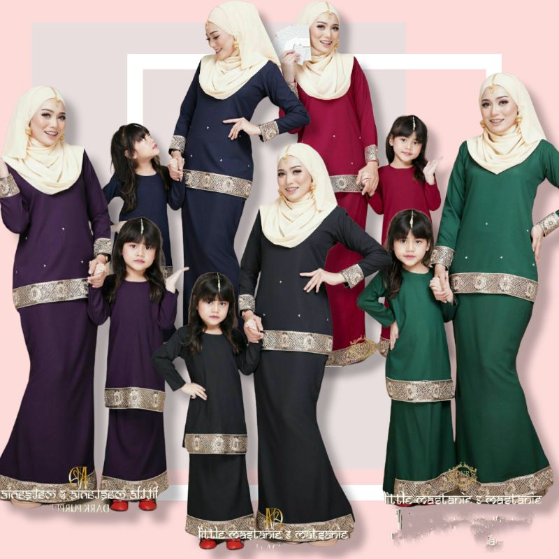 MASTANIE SAREE / Set Baju Raya Sedondon Ibu dan Anak / Baju Kurung ...