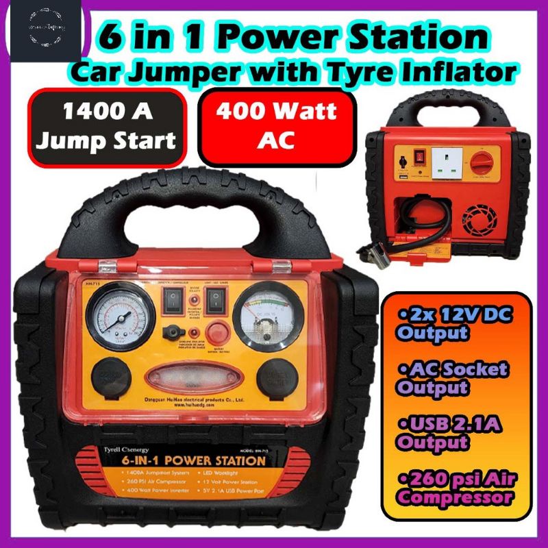 Power Station with Jump Start with Air Compressor Power Generator with ...