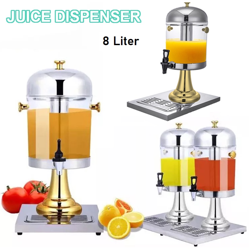 8 Litre Stainless Steel Catering Juice Water Dispenser Ice Chamber ...