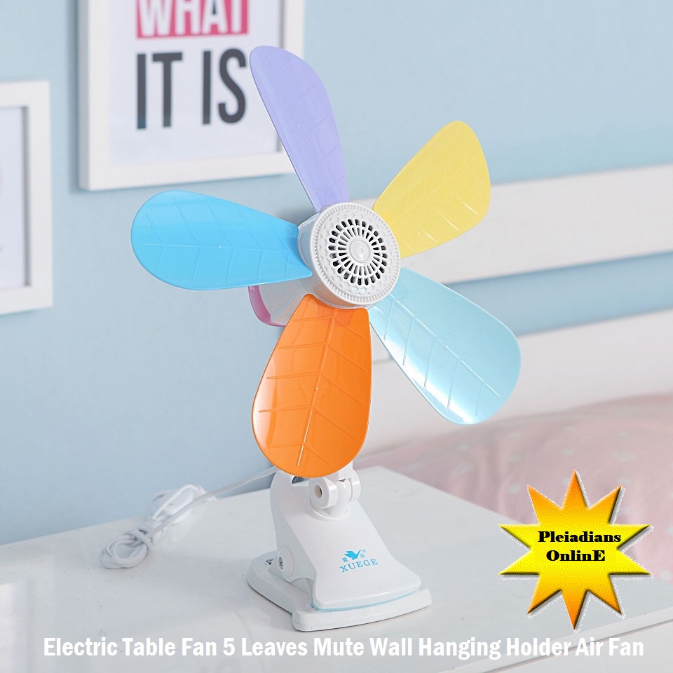 HOMIEE Electric Table Fan 5 Leaves Desk Fan Portable Fan Air Fan Kipas ...