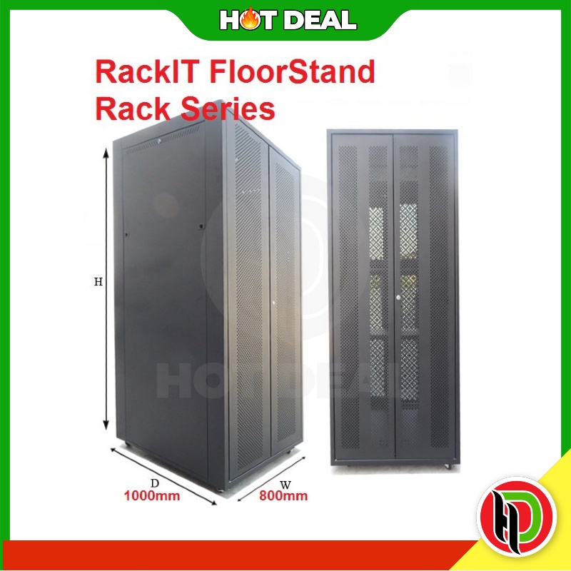 RackIT 19" 42U Trunking 800x1000 Floor Stand Server Rack - 42U 800x1000 ...