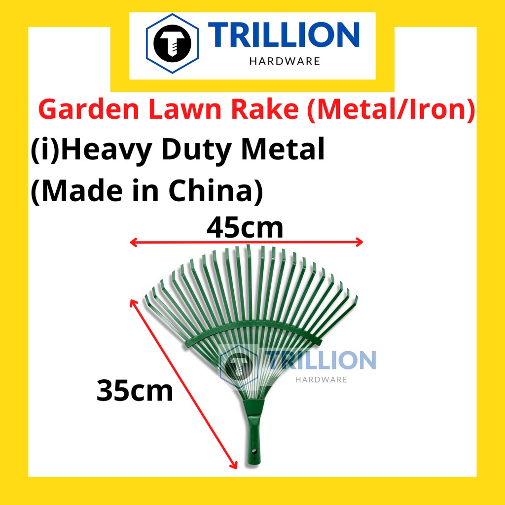 [Ready Stock] Garden Lawn Rake Metal Plastic PVC Pencakar Rumput Cakar ...