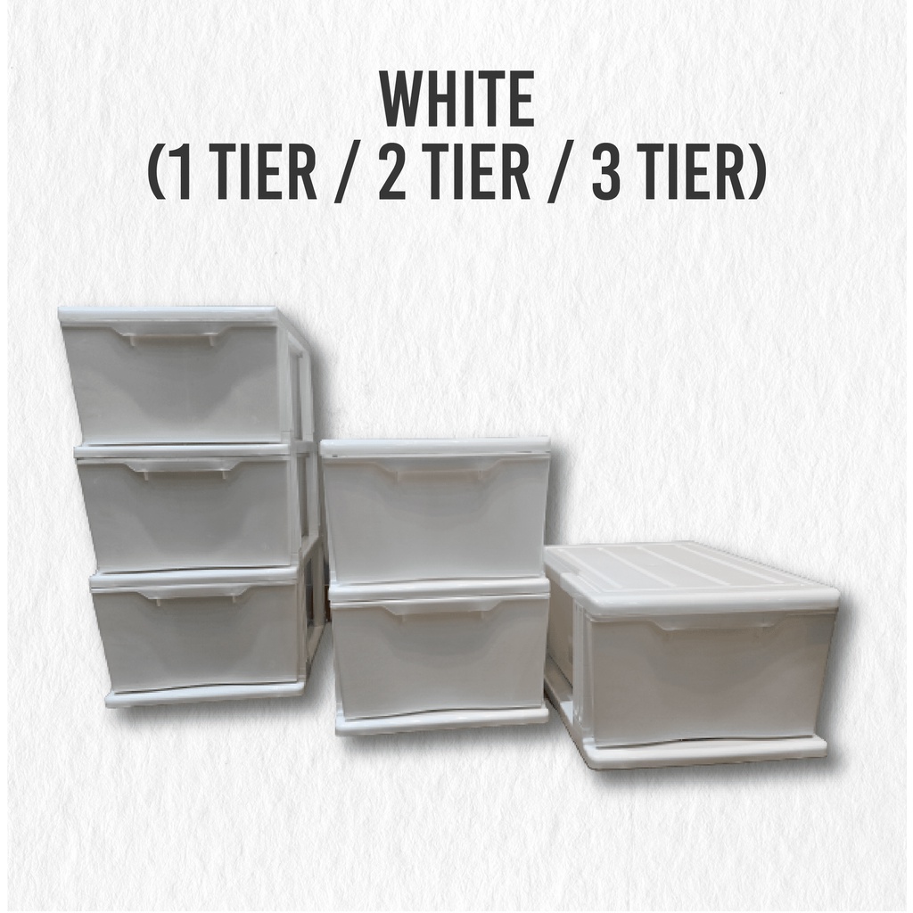 1/2/3 Tier Plastic Drawer Laci Kabinet Storage Cabinet Laci Plastik ...
