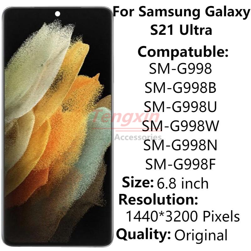 Original 6.8inch For Samsung Galaxy S21 Ultra 5G G998 LCD Display Touch ...