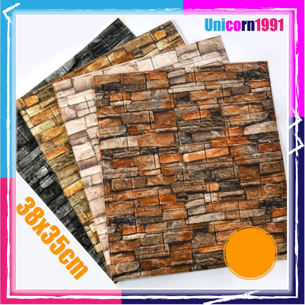 Stiker Perhiasan Dinding 38cm x 35cm 3D Wallpaper Top1 Wallpaper Wall ...