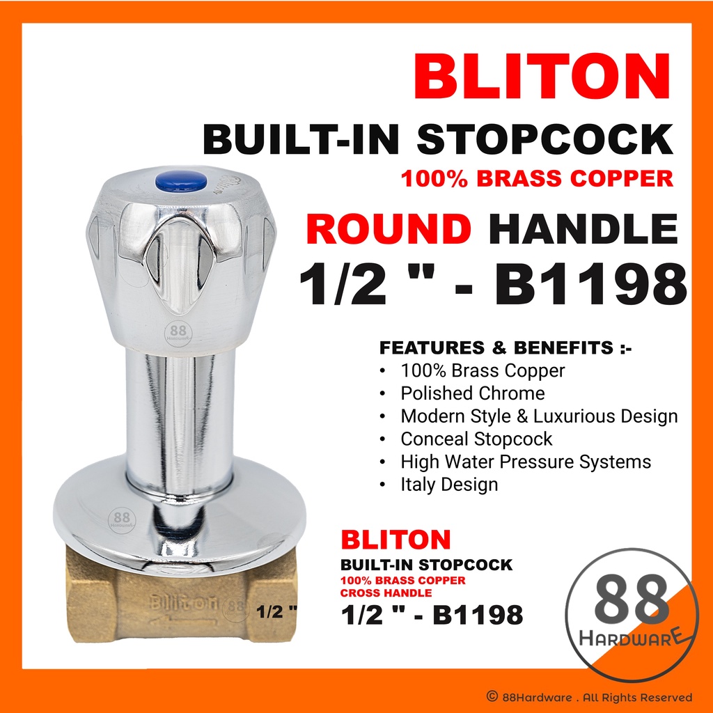 BLITON FULL BRASS stopcock stopcock shower stopcock valve stop valve ...