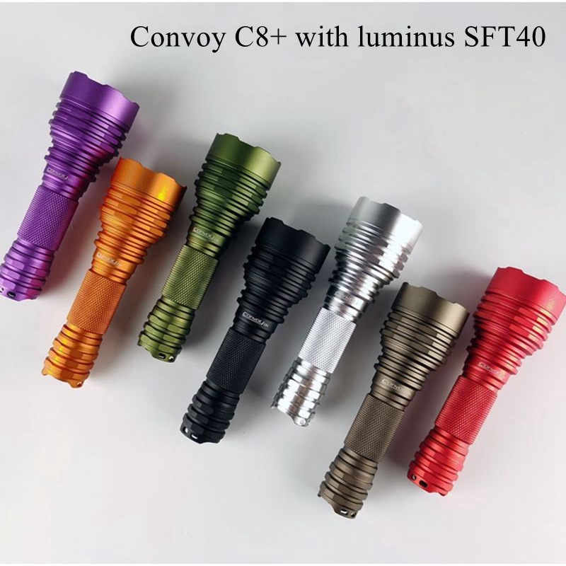 Convoy C8+ Flashlight with Luminus SFT40 LED Cool White ar-coated ...