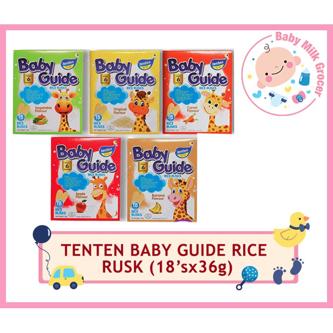 Tenten Baby Guide Rice Rusks 6m+ (18pcs x 36g) | Shopee Malaysia