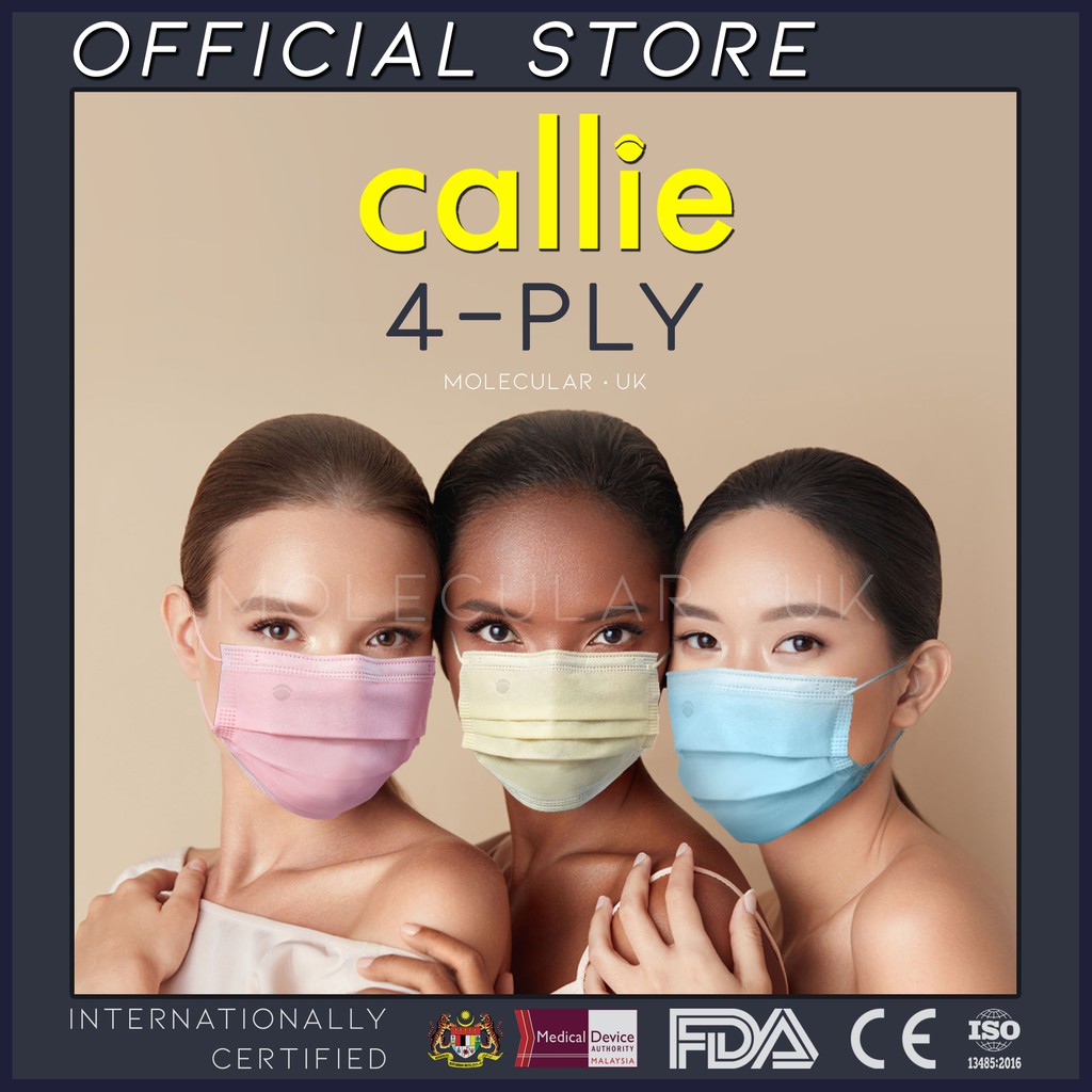 CALLIE Raya Limited Edition 4 PLY 99% Filtration Premium Surgical ...
