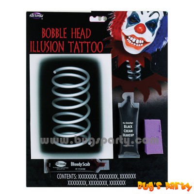 Illusion Floating Head, Head Spring, Throat, Temporary Tattoo Halloween ...