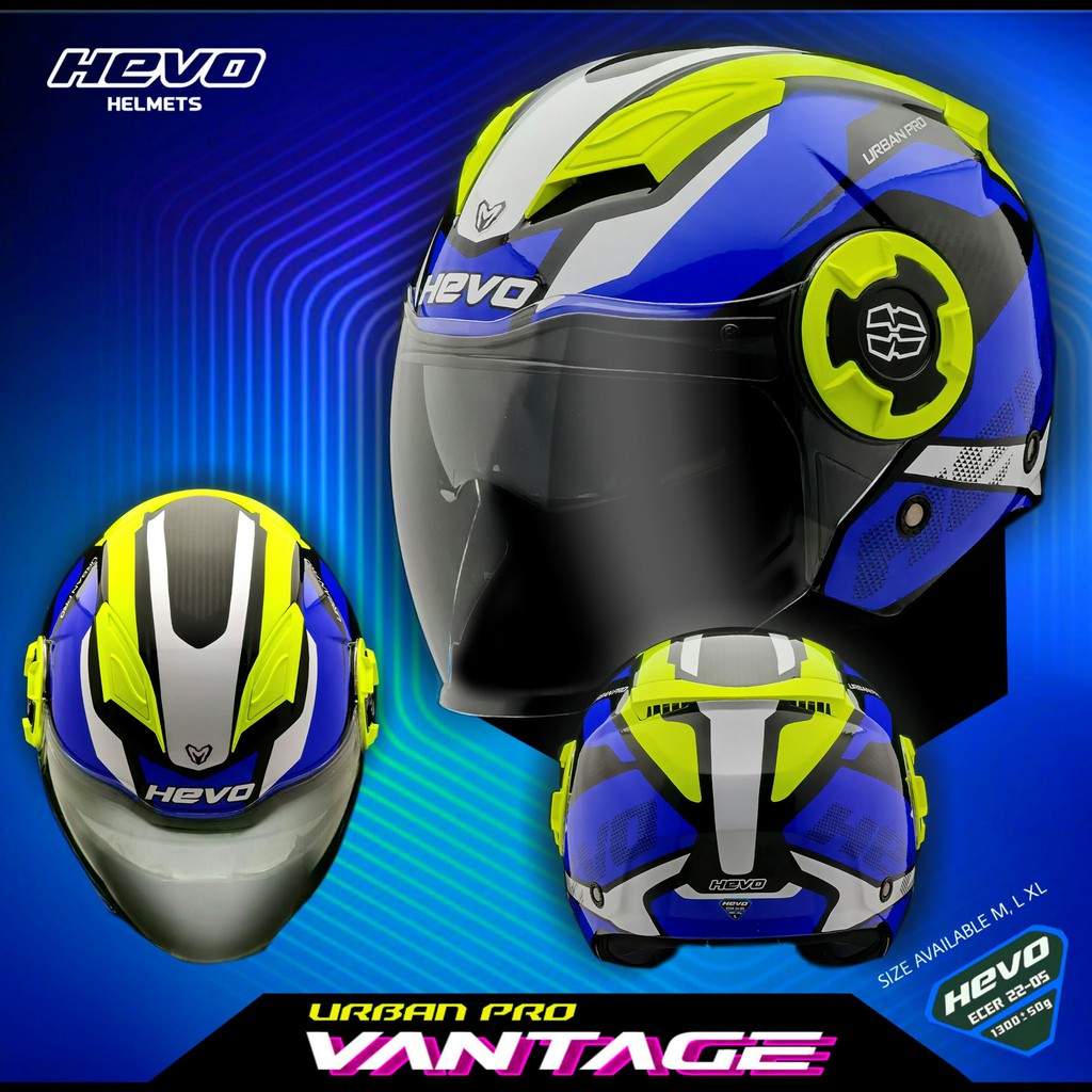 Hevo Helmet Hevo OF729 Urban Pro / Double Visor Helmet With Sirim ...