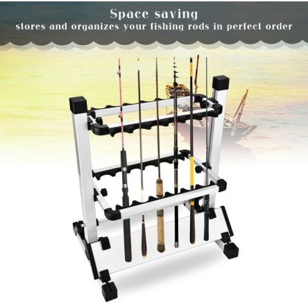 Fishing Aluminium Rod Rack 12/24Slots / Rak Pancing / Rod Holder ...
