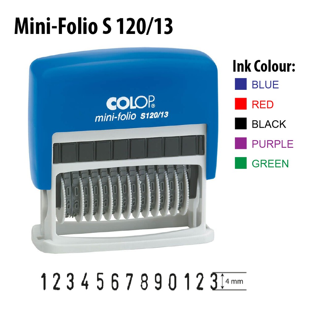 COLOP Mini-Folio S 120/13 / Cop Nombor Siri 13 Digit | Shopee Malaysia
