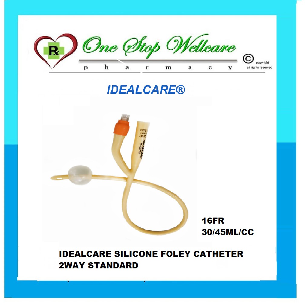 IDEALCARE SILICONE FOLEY CATHETER GOLD 2WAY STANDARD 14FR 20-30ML /16FR ...
