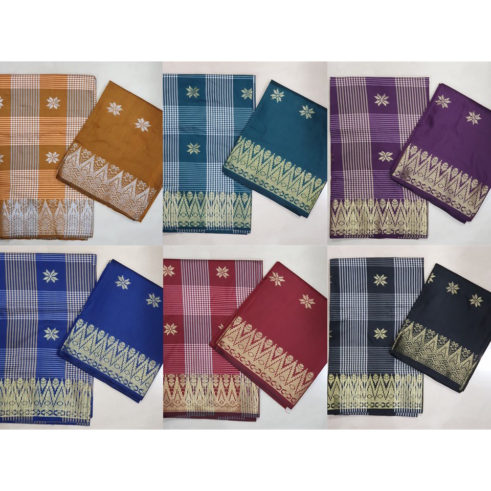 Songket Bunga Tabur Tenun India. 2pc Kain Pasang Cotton 4 meter (2m ...