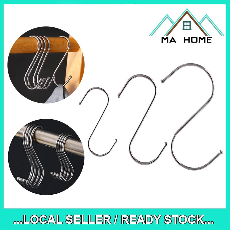 MA Home S Hook Hanging Hook Kitchen Hanging Hook Stainless Steel Metal ...