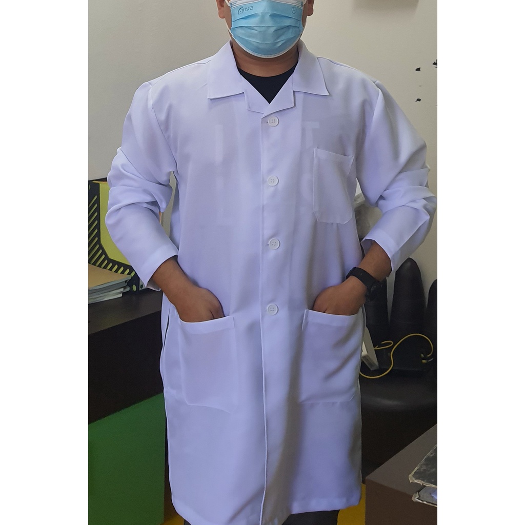 LabCoat/white Coat/ Jubah Makmal,short sleeve and long sleeve (unisex ...