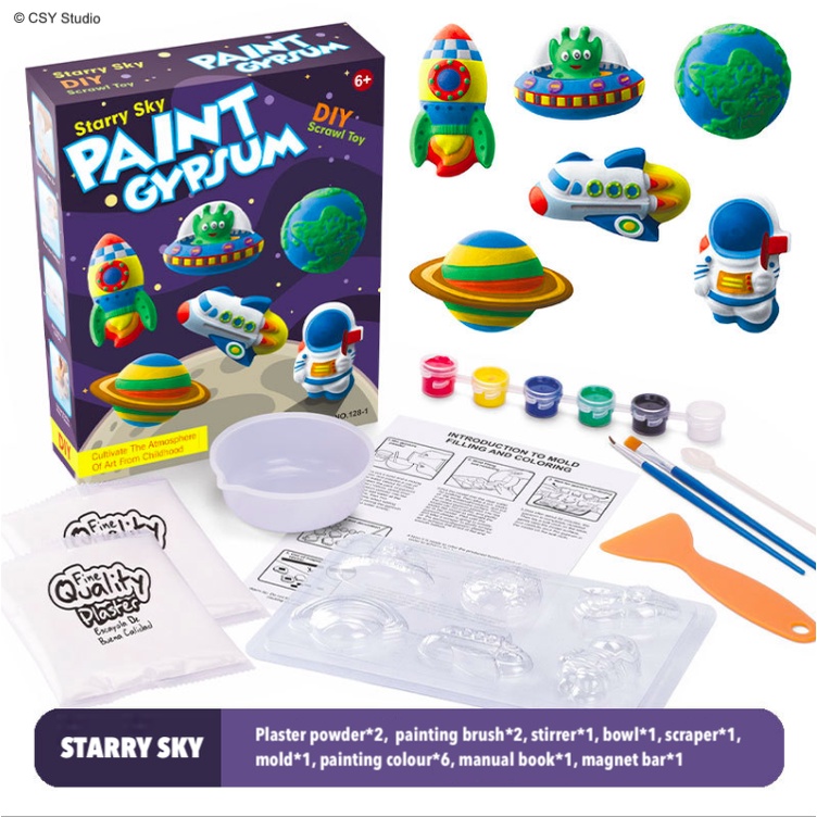 3D Painting Plaster DIY Kit Paint Gypsum Colouring for kids Painting ...