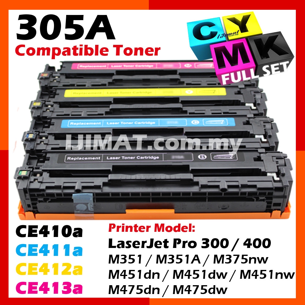 (SET) Compatible Toner For HP LaserJet CE410A CE411A CE412A CE413A 305A ...