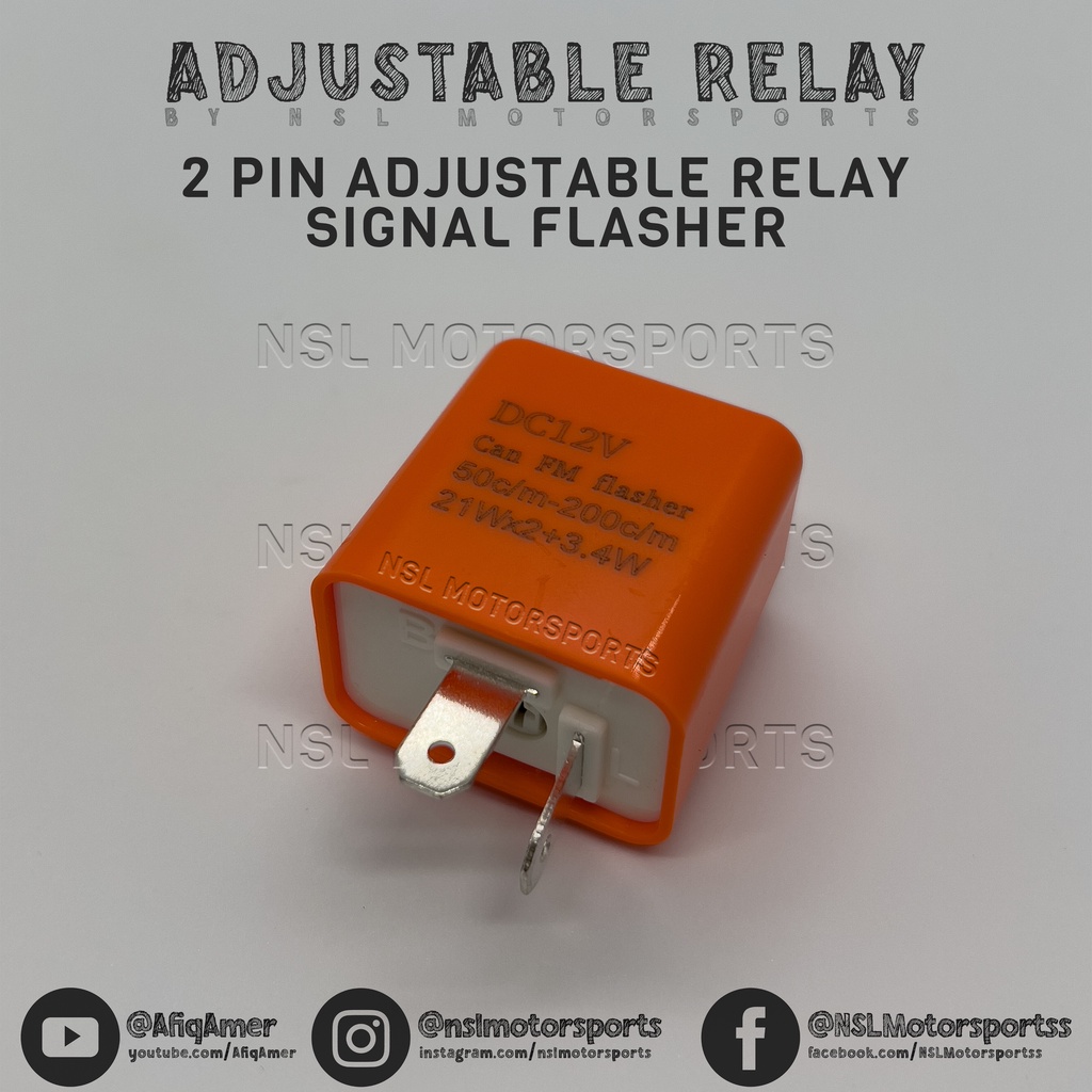 2 Pin Adjustable Relay Turn Signal Indicator | Double Signal Relay ...