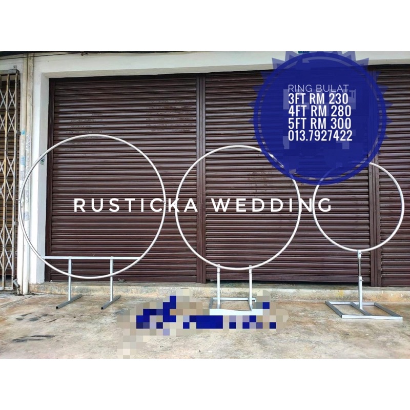 Ring Bulat Besi Wedding Round Iron Wrought Gold Panel Balloon Hanging ...