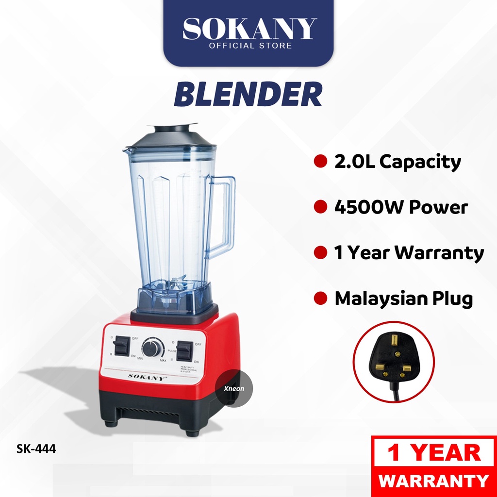 🔥𝗢𝗥𝗜𝗚𝗜𝗡𝗔𝗟 | SOKANY HEAVY DUTY BLENDER 2.0L | SK-444 | FOOD PROCESSOR ...