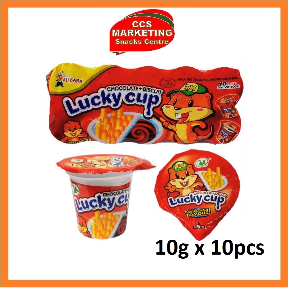 CCS Alibaba Lucky Cup Chocolate Biscuit Sticks ( 10g x 10pcs ) | Shopee ...