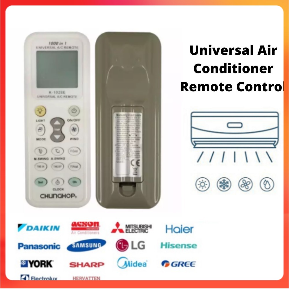 UNIVERSAL AIR-COND REMOTE CONTROL K-1028 | Shopee Malaysia