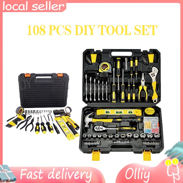 108 PCS DIY Tool Set Household Hardware Hand Tools Combination ...