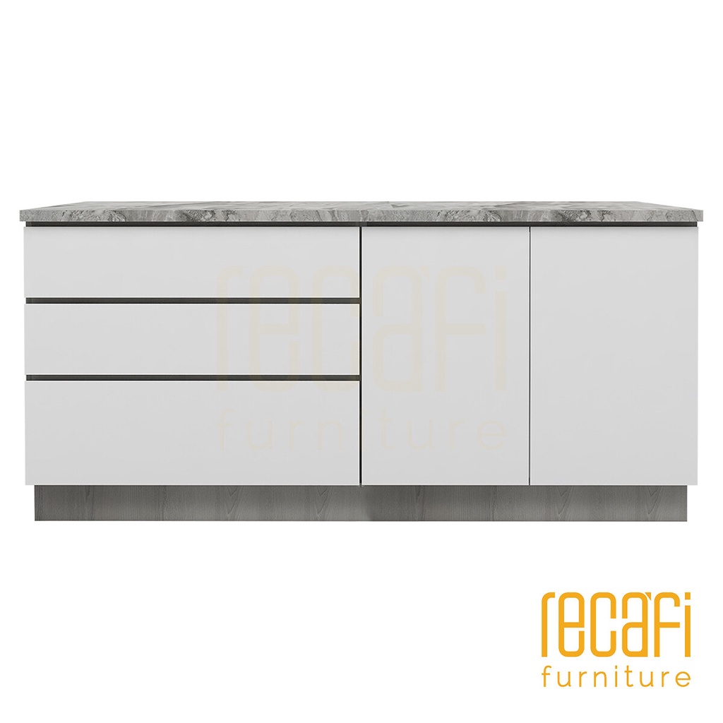 Recafi Furniture 6FT Base Unit Modern Melamine High Gloss Kitchen ...