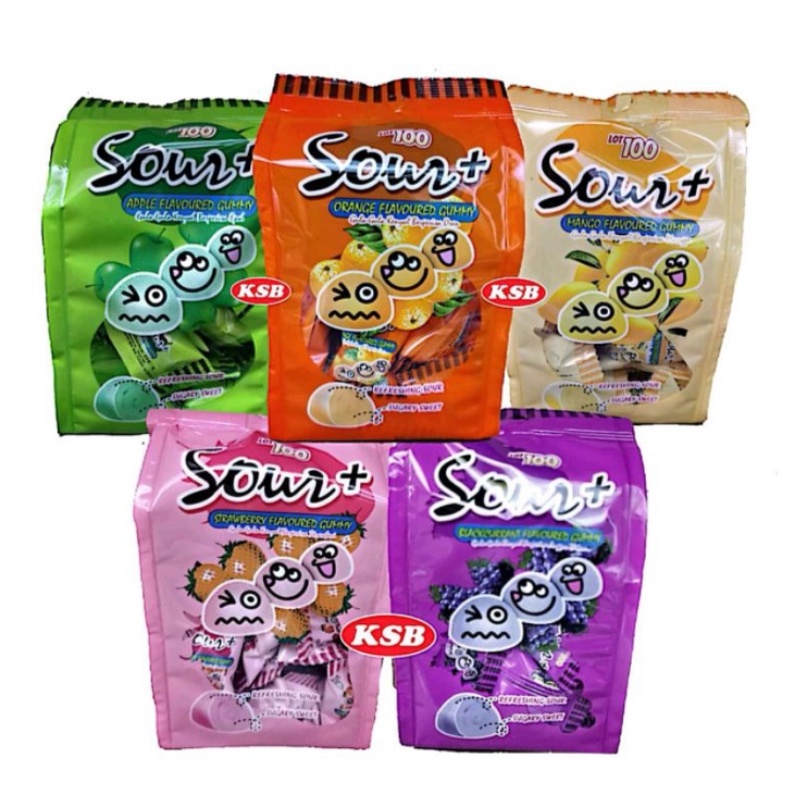 【95g】LOT 100 SOUR+ GUMMY 24pcs+- | Shopee Malaysia