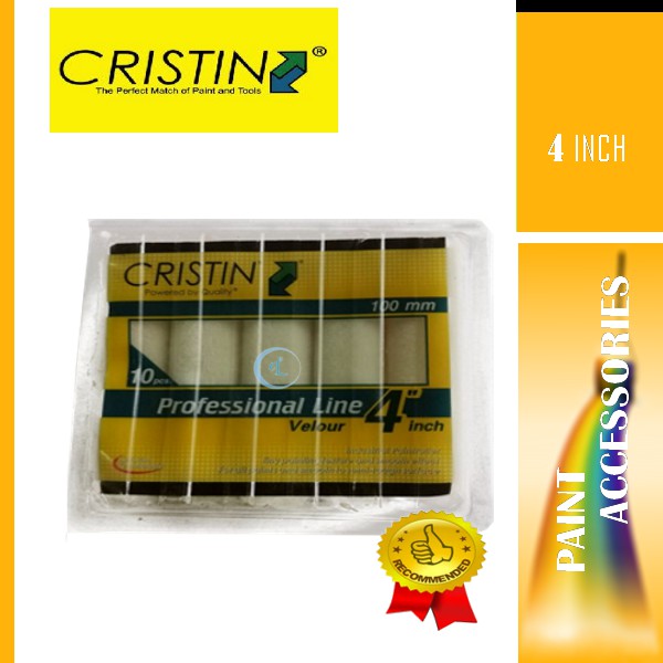 [READY STOCK] 4" CRISTIN VELOUR PROFESSIONAL PAINT ROLLER REFILL (10 ...
