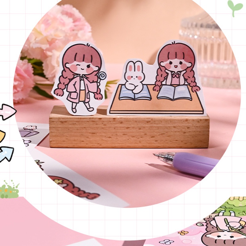 50 stickers book with carving knife cute girl hand account stickers ...