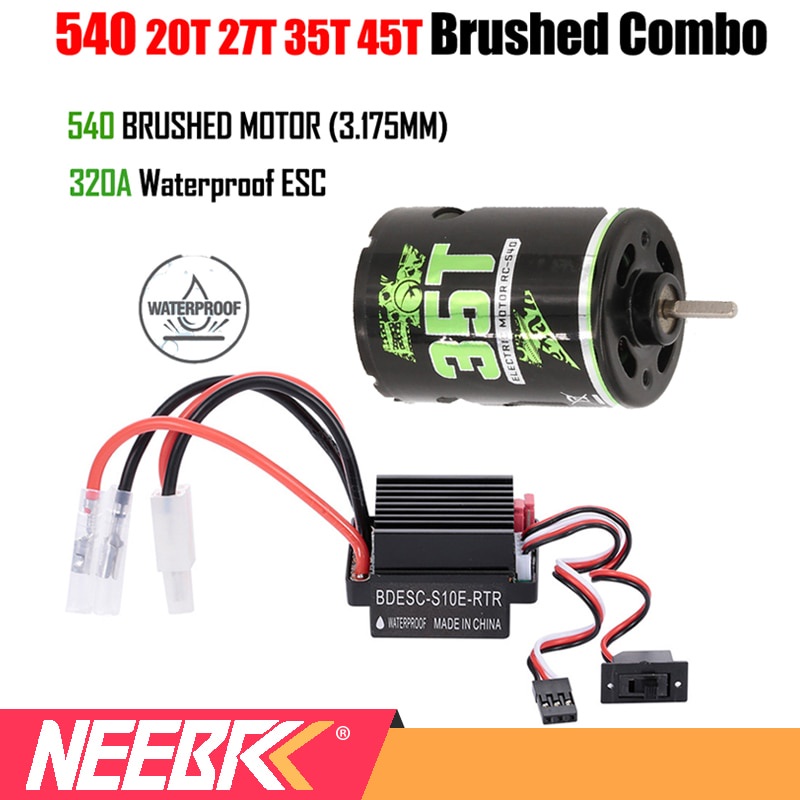 RC Car 540 Brushed Motor 20T 27T 35T 45T with 60A ESC speed controller ...
