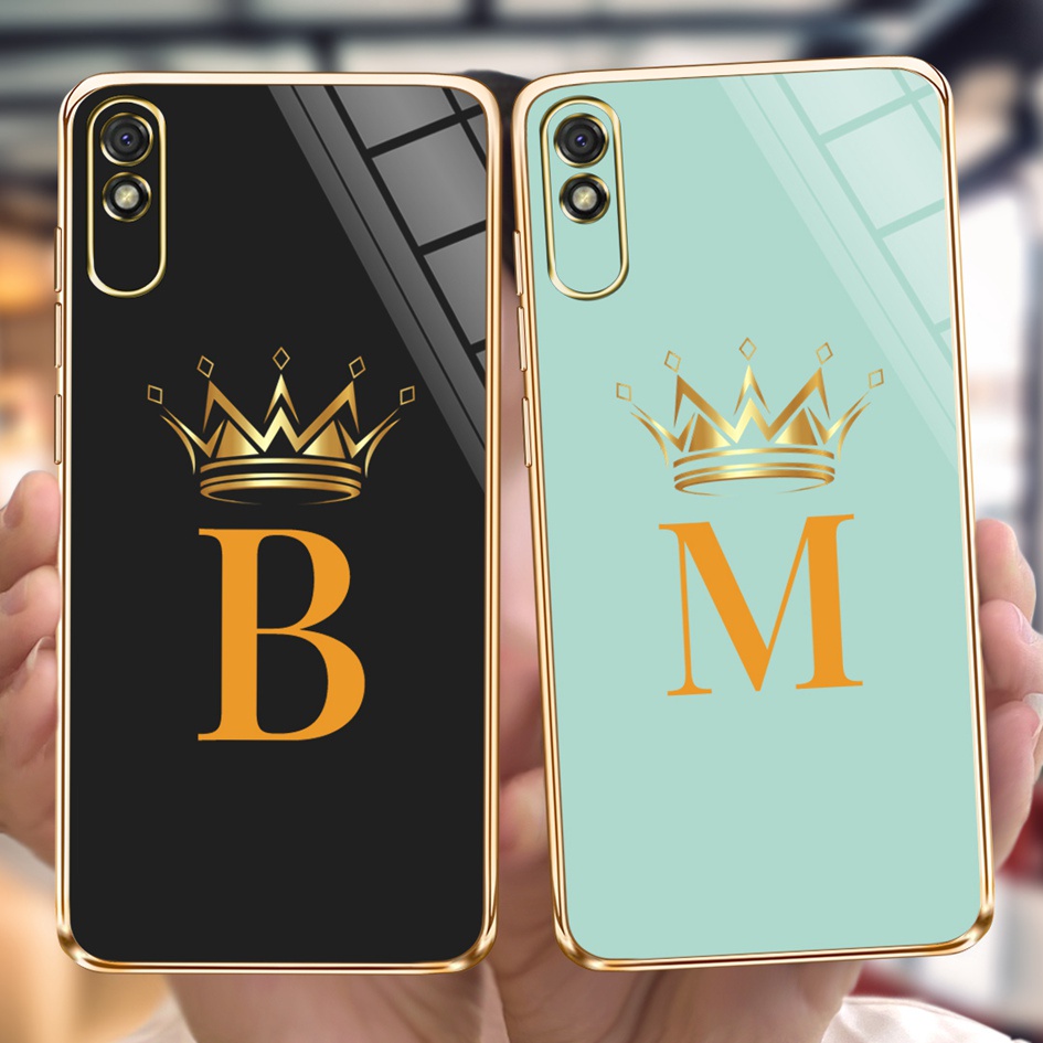 Letters Alphabet Plating Case Xiaomi Redmi 9A Luxury Character Pattern ...