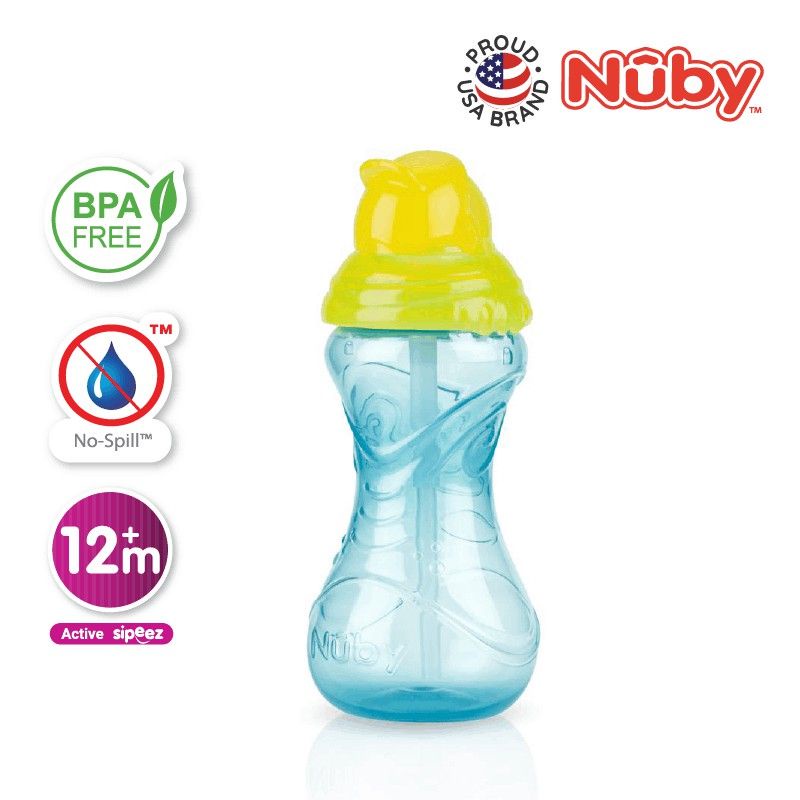 NUBY CLICK-IT FLIP-IT CUP FAT STRAW 12OZ/360ML 12 MONTHS+ | Shopee Malaysia