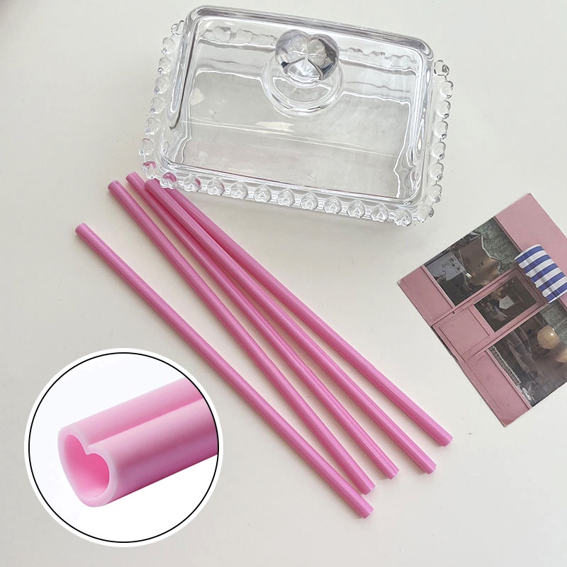 Heart Shaped Straws Pink Plastic Straws Drinking Tools | Shopee Malaysia