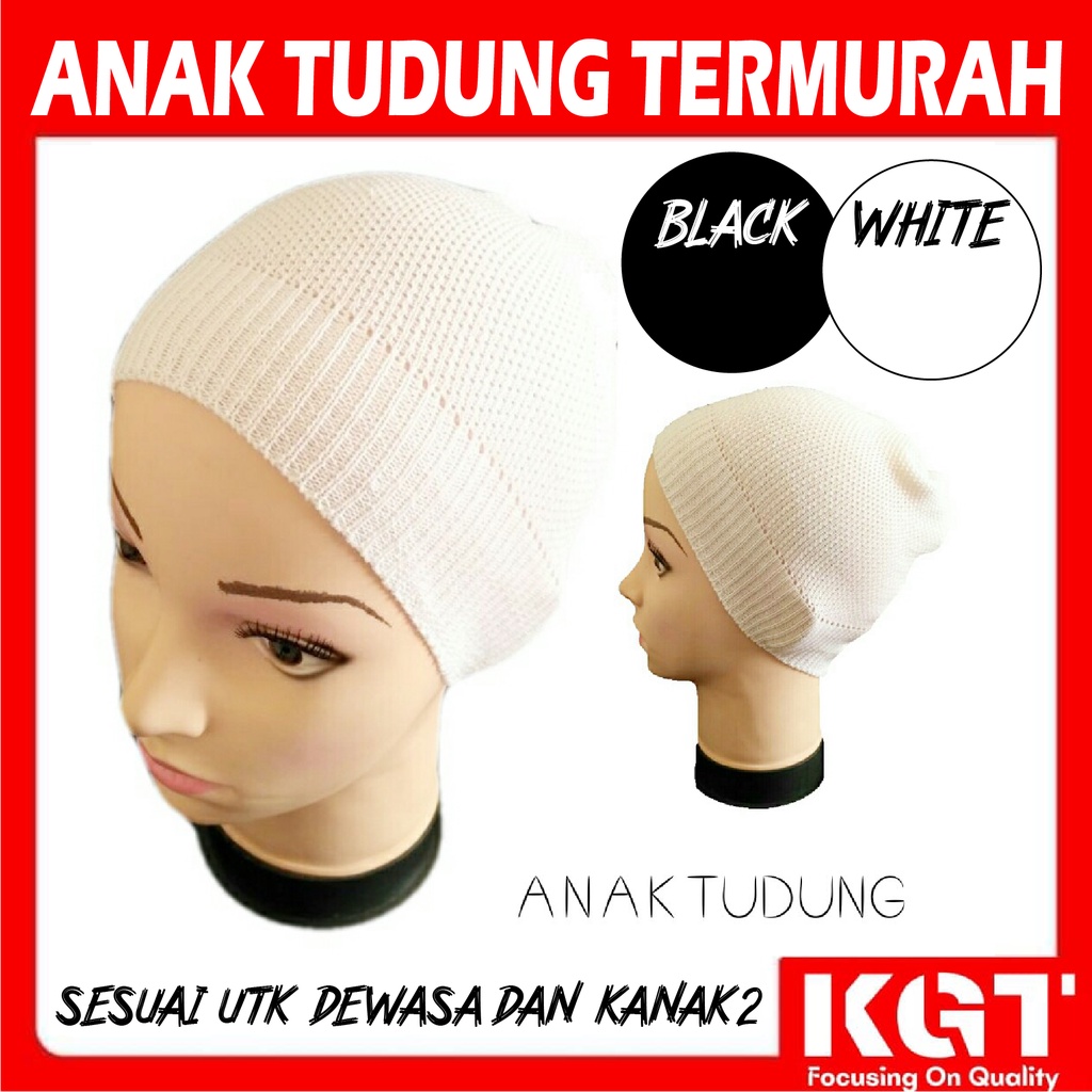 ANAK TUDUNG PUTIH & HITAM SCARF SERKUP WANITA SKAFT BUDAK DEWASA MUSLIM ...