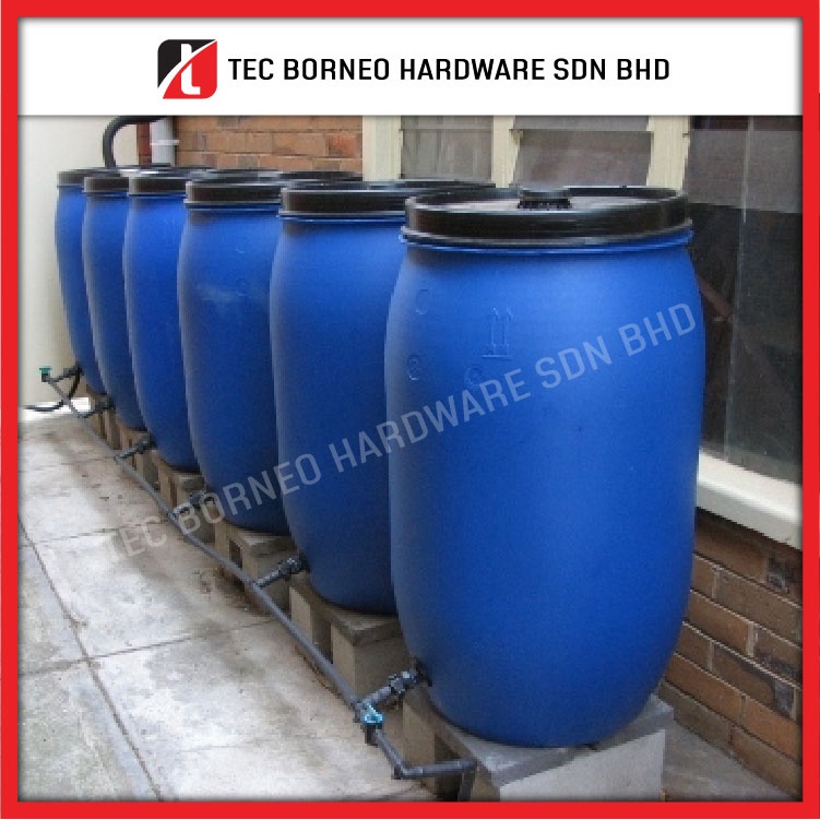 TEC 200L Tong Air Plastik Biru / Blue Plastic Barrel Drum Blue Water ...