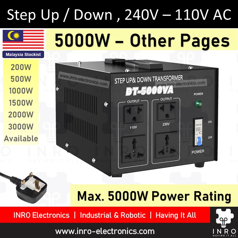 (1 order 1 unit) 200W 500W 1000W 2000W 3000W 5000W Step Up / Step Down Transformer, AC 230V to ...