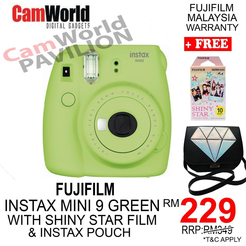 FUJIFILM INSTAX MINI 9 ( GREEN COLOR ) CAMERA | Shopee Malaysia